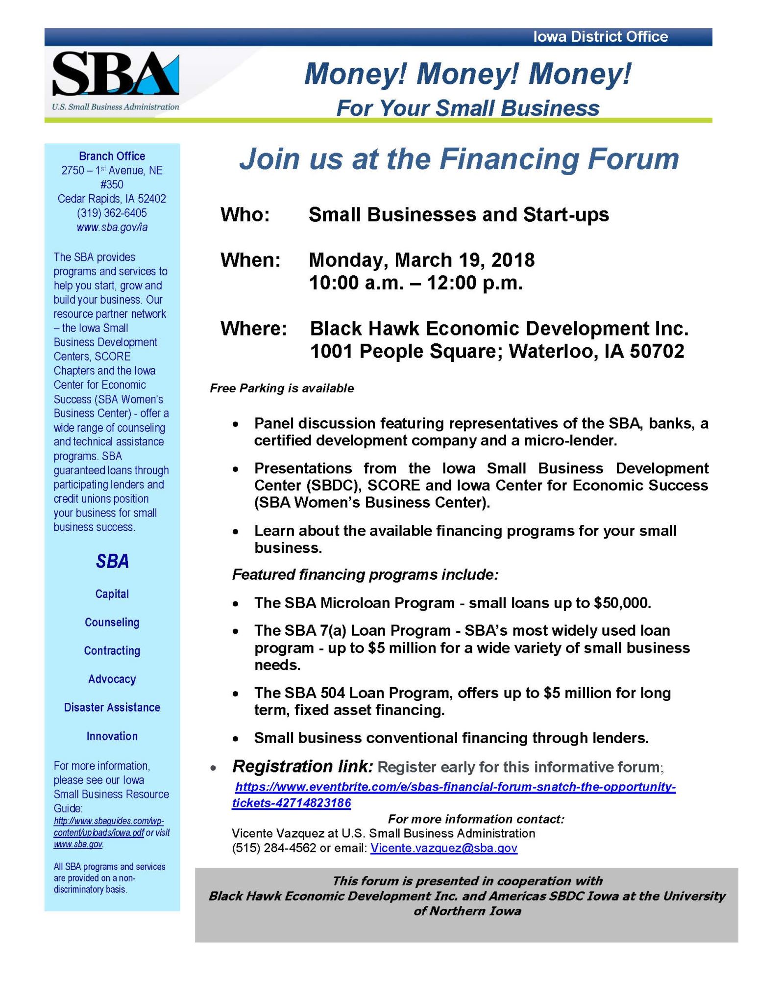 Financing Forum for Small Businesses and Start-ups - The City of Waverly